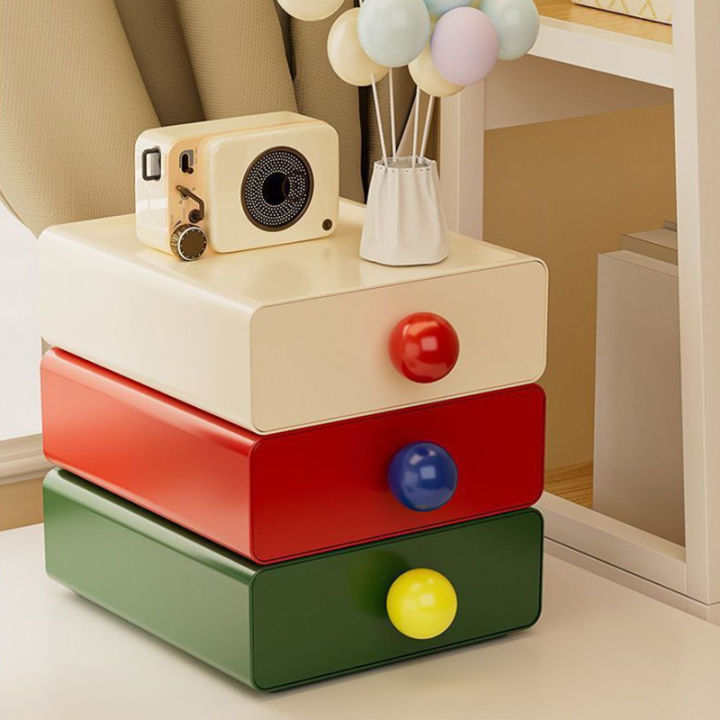 hananre Desktop Storage Drawer Stackable Pull Out Storage Boxes Color ...