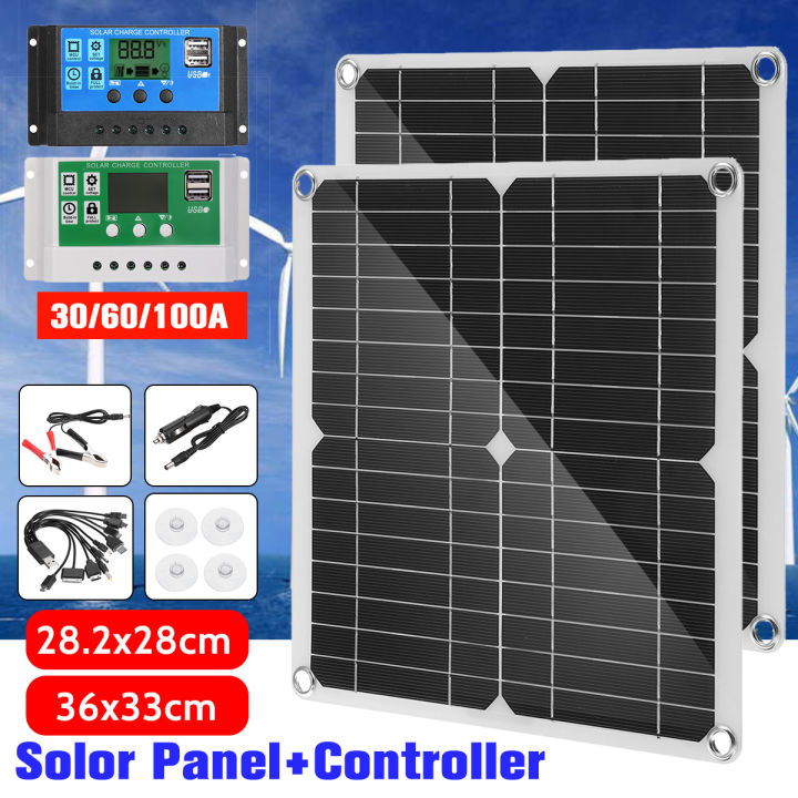 1000W Solar Panel Kit 60A/100A Controller with 10-IN-1 Charging Line ...