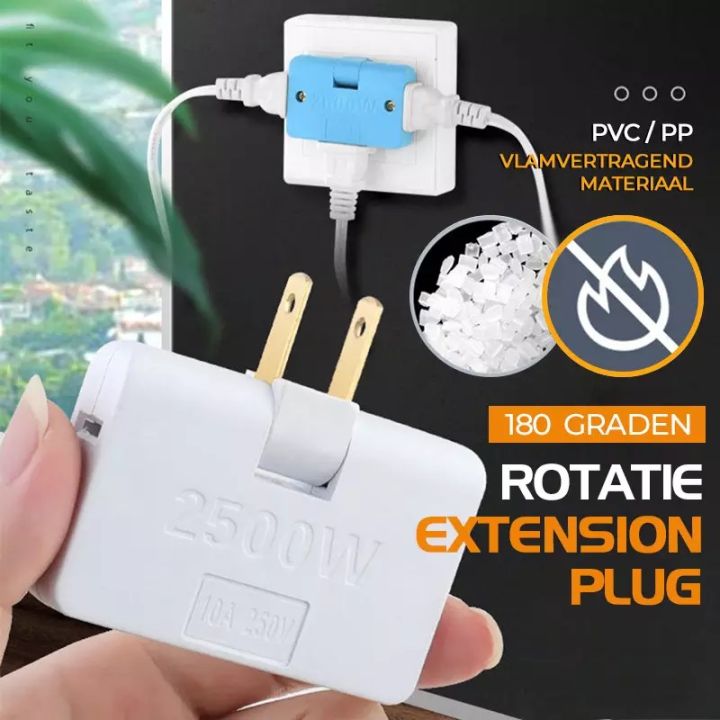 1314 Vone 8011B 3-way Rotatable Flat Pin Power Adapter Socket with ...