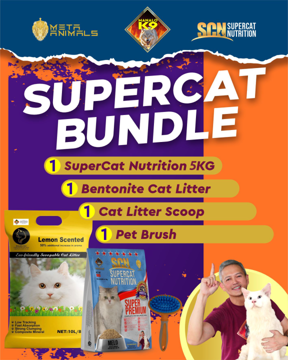 SUPERCAT NUTRITION SCN42 1KG + GOLDEN CAT Bentonite Cat Litter 10Liters ...