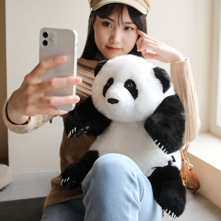 Huahua and Menglan simulate giant panda dolls plush dolls to send ...