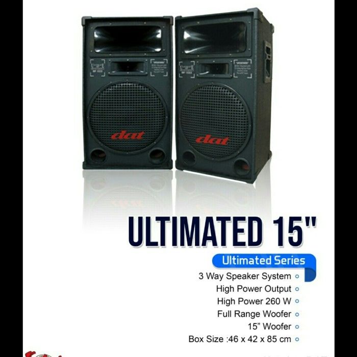 Speaker Pasif 15"inch DAT Ultimated-15 -- 1Set/Sepasang/2bh Speaker ...