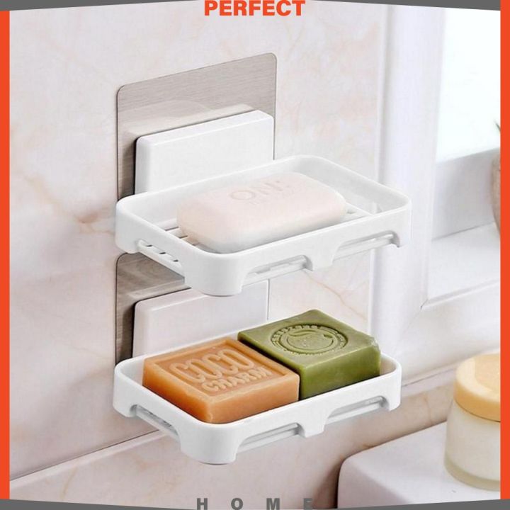 Tempat Sabun Batang Tempel Dinding Tanpa Paku / Rak Tempel Gantung ...