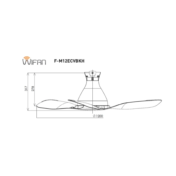 Panasonic F-M12EC Ceiling Fan WIFAN WIFI 3-Blade 1 Year Warranty ...