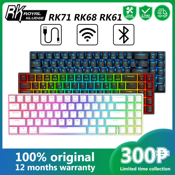 GOOJODOQ RK61 Mechanical Keyboard RK71 bluetooth 2.4G Wired Three Mode ...