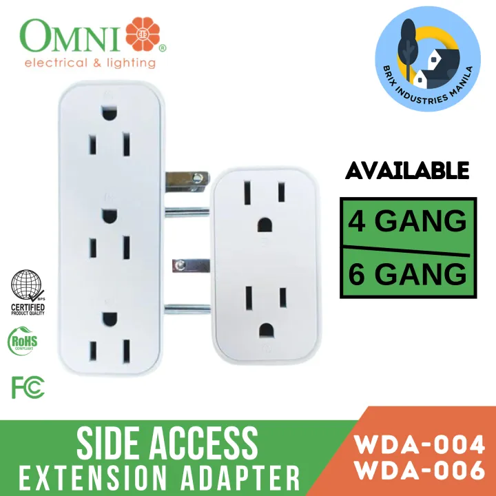 Omni 4 Gang or 6 Gang Side Access Multiple Socket Extension Adapter WDA ...