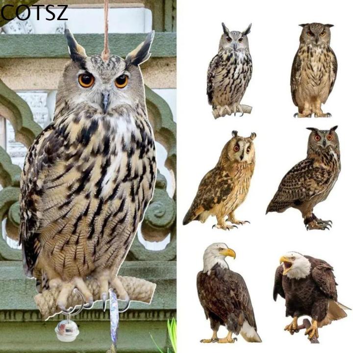 COTSZ Waterproof Bird Repel Owl Scarecrow With Bells Rectangle Bird ...