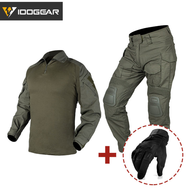 IDOGEAR Tactical Clothes Camo G3 Uniform with Pads and Gloves Gen3 ...
