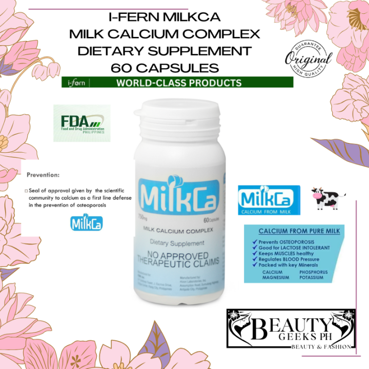 IFERN Milkca Milk Calcium Complex 60 Capsules Made from 100% Calcium ...