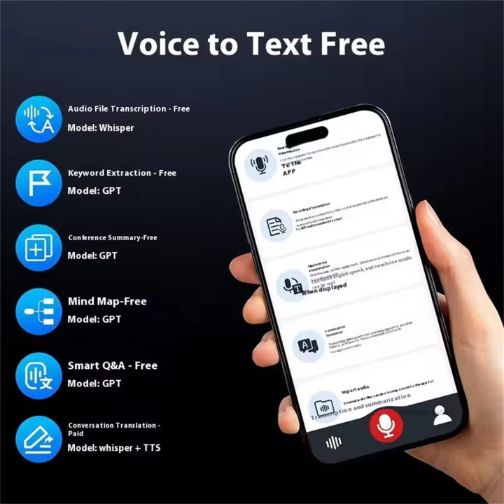 One-Button Control AI Recorder Tools Portable Recorder APP-Controlled ...