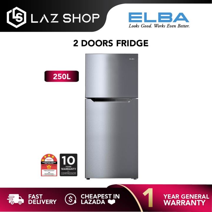 Elba 250L 2 Door Non Inverter Refrigerator ERG2521(SV) ER-G2521| Fridge ...