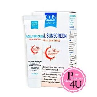 COS Coseutics Facial Sunscreen SPF50 PA+++ กันแดด 20 g. สูตรพิเศษ ทนน้ำ ...