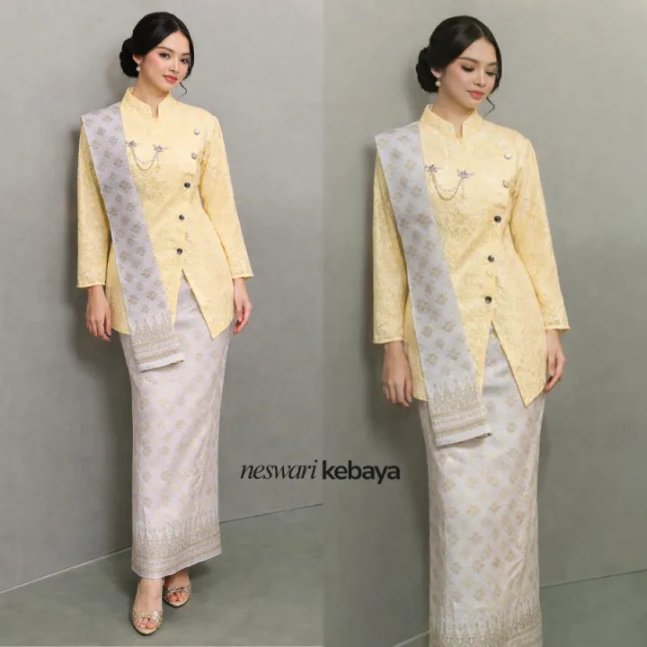 Kebaya Janggan ElSyifa Butter Yellow Kebaya Janggan Fukuro Jacquard ...