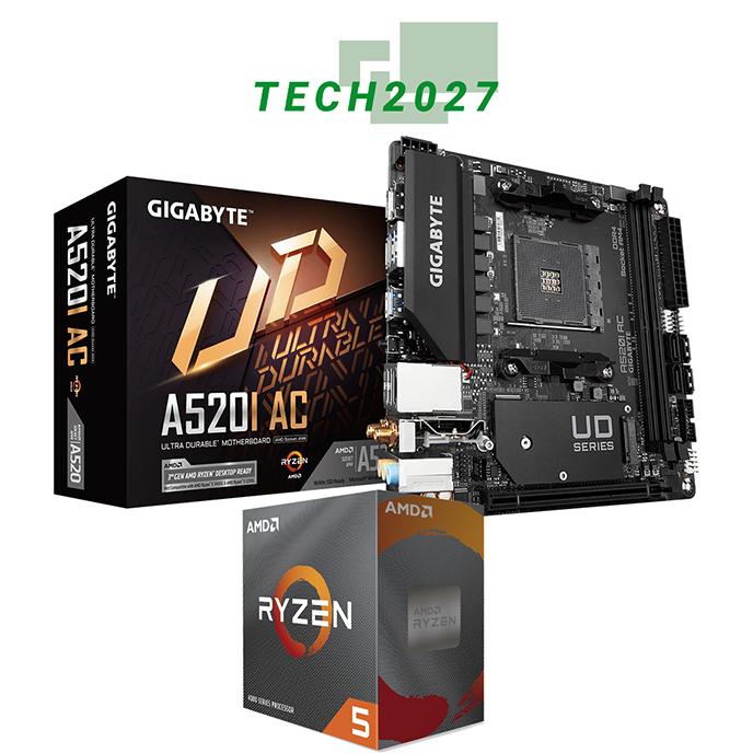 AMD Ryzen 5 4600G 3.7 GHz Six-Core Processor with Gigabyte A520I AC ...