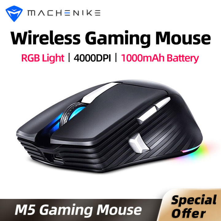 Machenike M5 Wireless Gaming Mouse 4000DPI Wired Dual Modes Mouse RGB ...