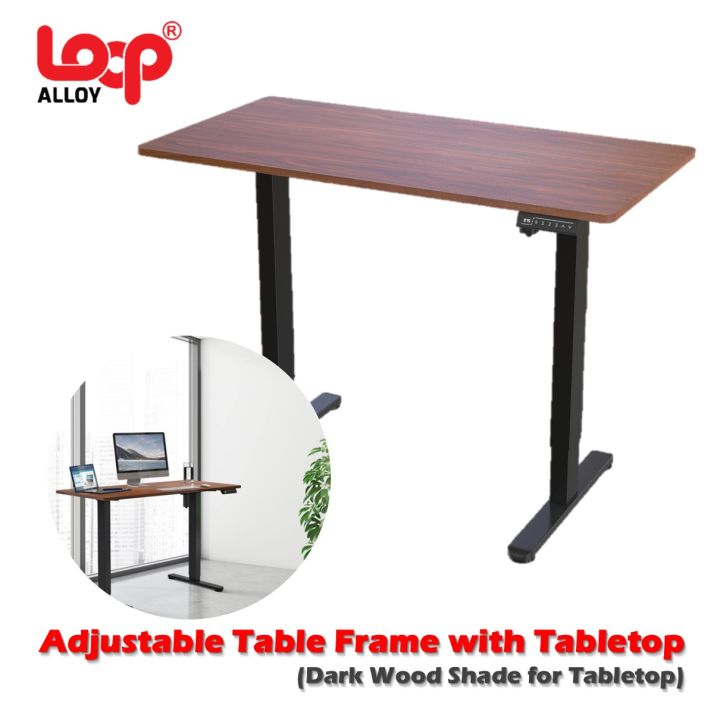 Loop Alloy Adjustable Table Frame with Tabletop (Darkwood) | Lazada PH