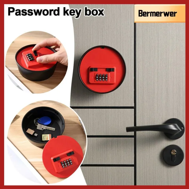 BERMERWER Hidden Password Box Wall Mount Round Shape Combination Lock ...