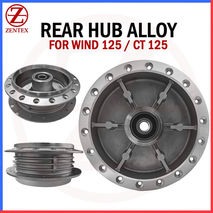 REAR HUB ALLOY WIND 125 / CT 125 WITH BEARINGS FOR WIND 125 / CT 125 ...