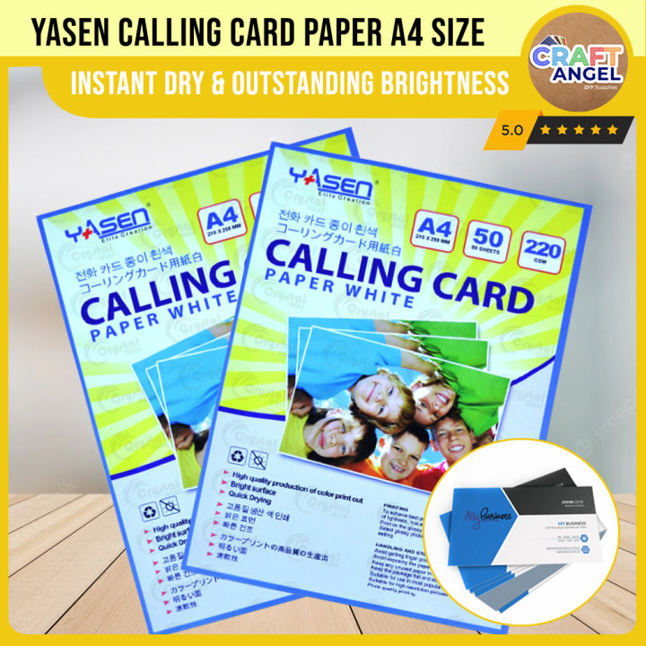 Yasen Calling Card Paper A4 220GSM / 250GSM 50 Sheets Matte Finish ...