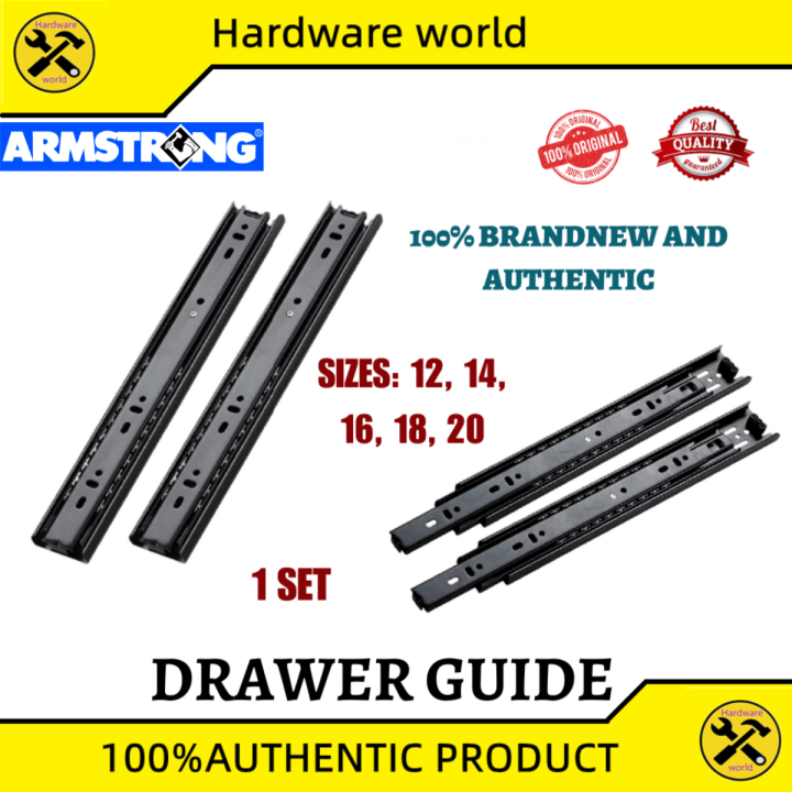 ARMSTRONG Drawer Guide Full Extension Steel Drawer Ball Bearing 3 Fold ...