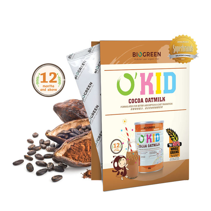 Biogreen O'Kid Cocoa Oatmilk (HALAL) Trial Sachet 30g | Lazada