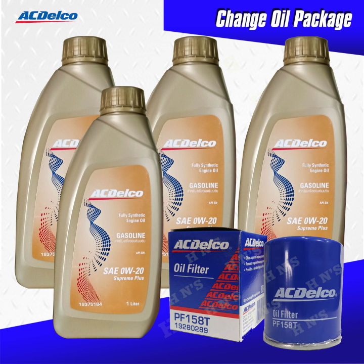 ACDelco Supreme Plus SAE 0W-20 API SN Oil Change Package for Honda Civic City Jazz Brio Mobilio ...