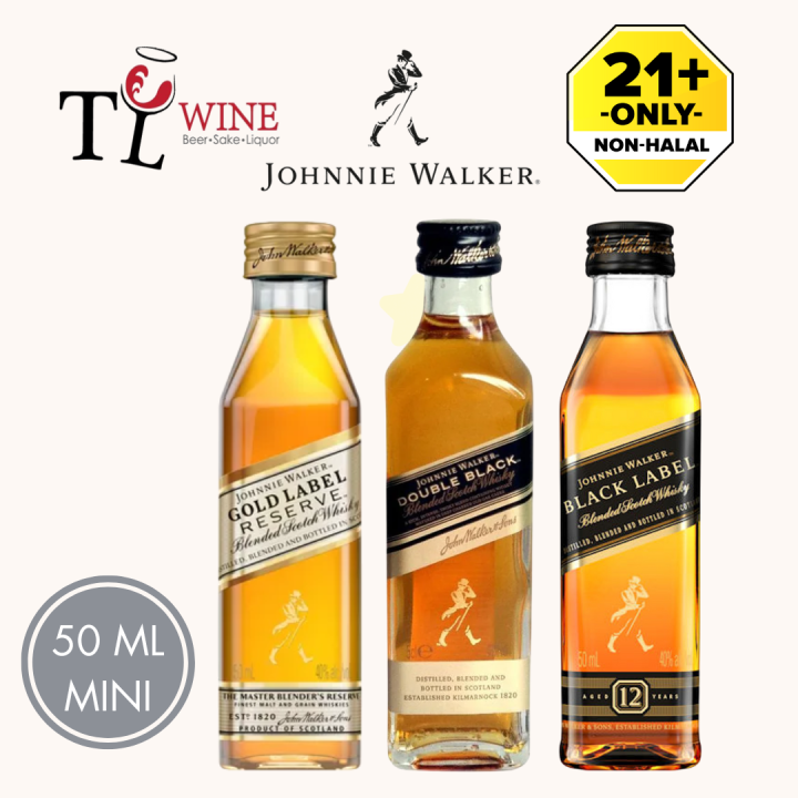 Johnnie Walker Double Black / black label / Gold Label Whisky miniature ...