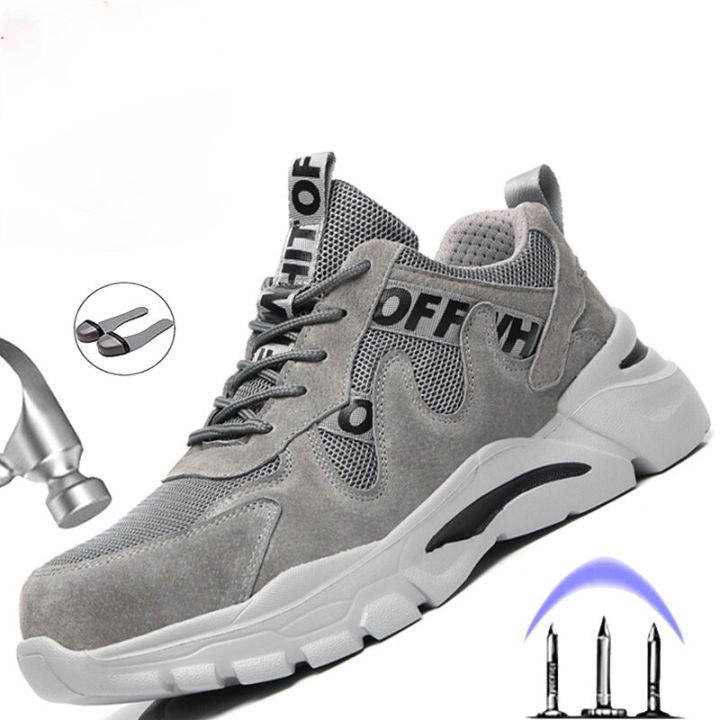 New Work Boots Safety Steel Toe Shoes Men Work Sneakers Puncture Proof ...
