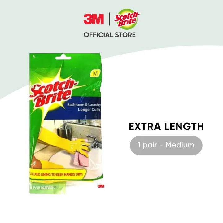 3M™ Scotch Brite® Bathroom & Laundry Gloves Medium (1 pair) | Lazada PH
