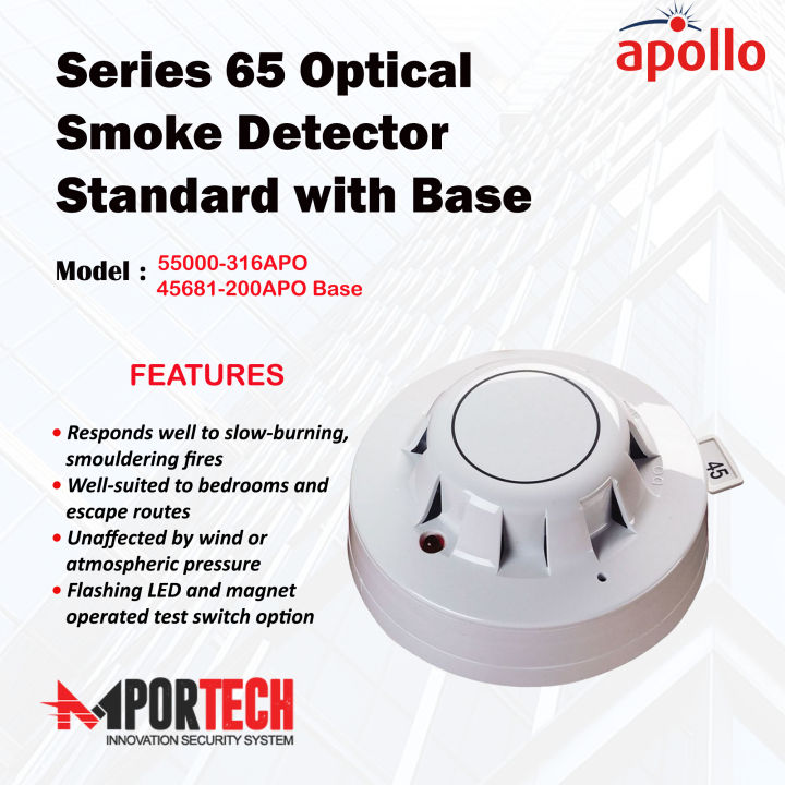 APOLLO Series 65 Optical Smoke Detector Standard with Base 55000-316APO ...