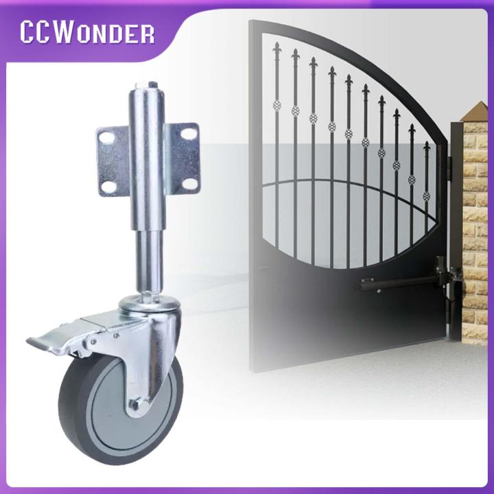CCWonder Gate Wheel Iron Adjustable Height Gate Support Wheel Black ...