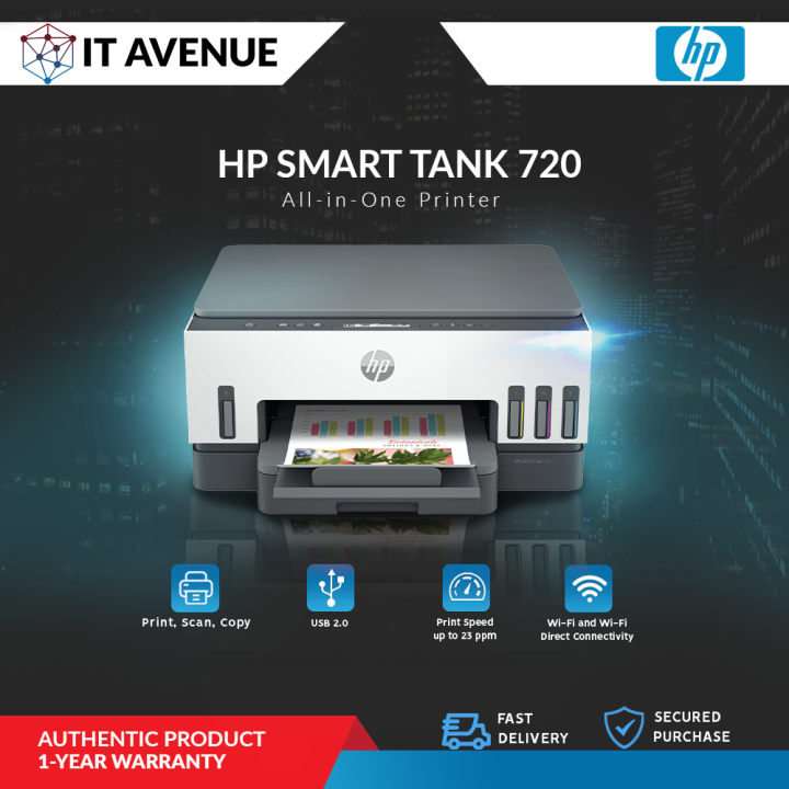 HP Smart Tank 720 All-in-One Duplex Wifi High Capacity Inktank Multi ...