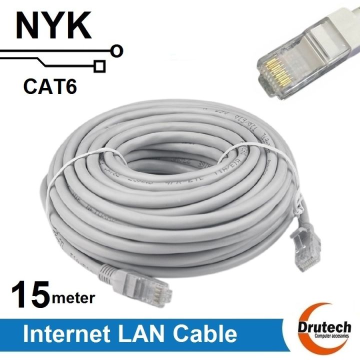 NYK Kabel Lan UTP Cat6 15m RJ45 Internet Ethernet Cable | Lazada Indonesia