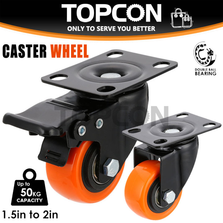 1PC Gold Diamond Caster Wheel Swivel With Lock Trolley Wheels Heavy ...