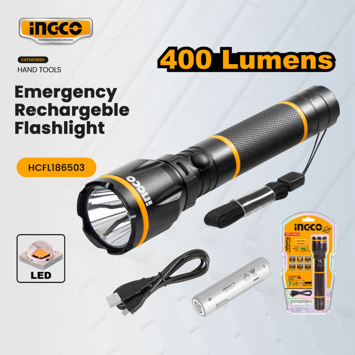 Ingco Industrial Emergency Rechargeble Flashlight HCFL186503 IHT ...