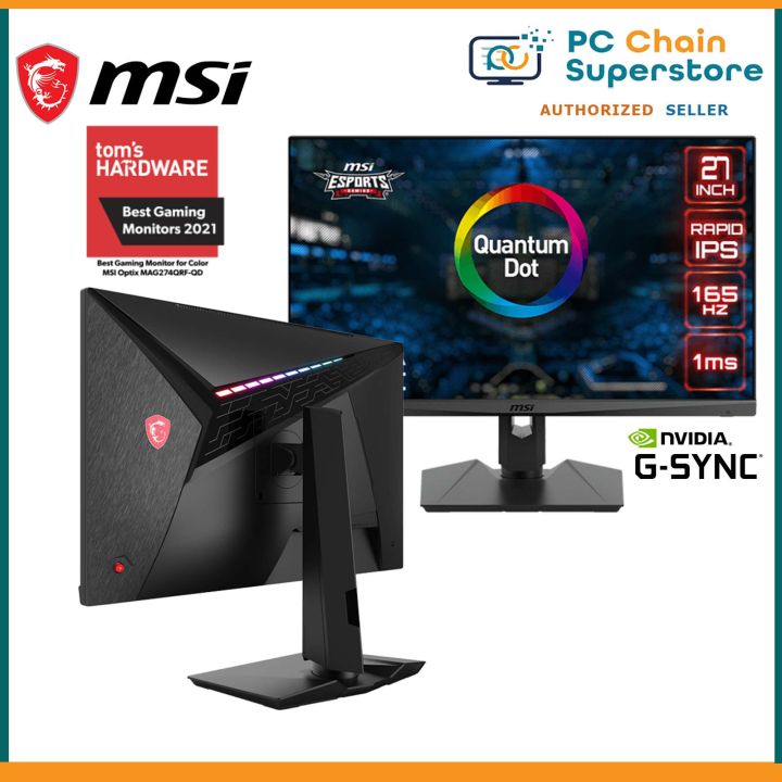 MSI Optix MAG274QRF-QD Quantum Dot Monitor - 27" QHD 1440P Rapid IPS | 165Hz | 1ms GTG | Gsync ...