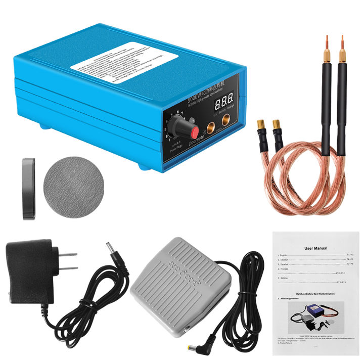 【Agoal】Blue 5000w DIY 18650 High Power Spot Welder with Detachable Feet ...