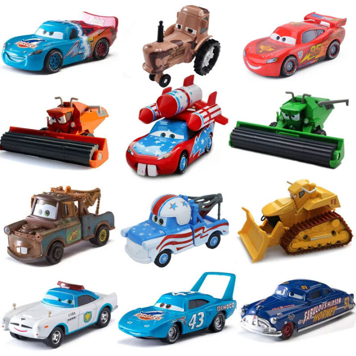 Disney Pixar Cars Lightning Mcqueen Cow Tractor Mater Frank Bulldozer ...