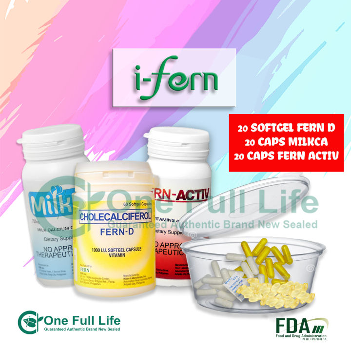 Fern SET REFILL Fern D Vitamin D, Activ, Milkca 20 Caps Each | Lazada PH