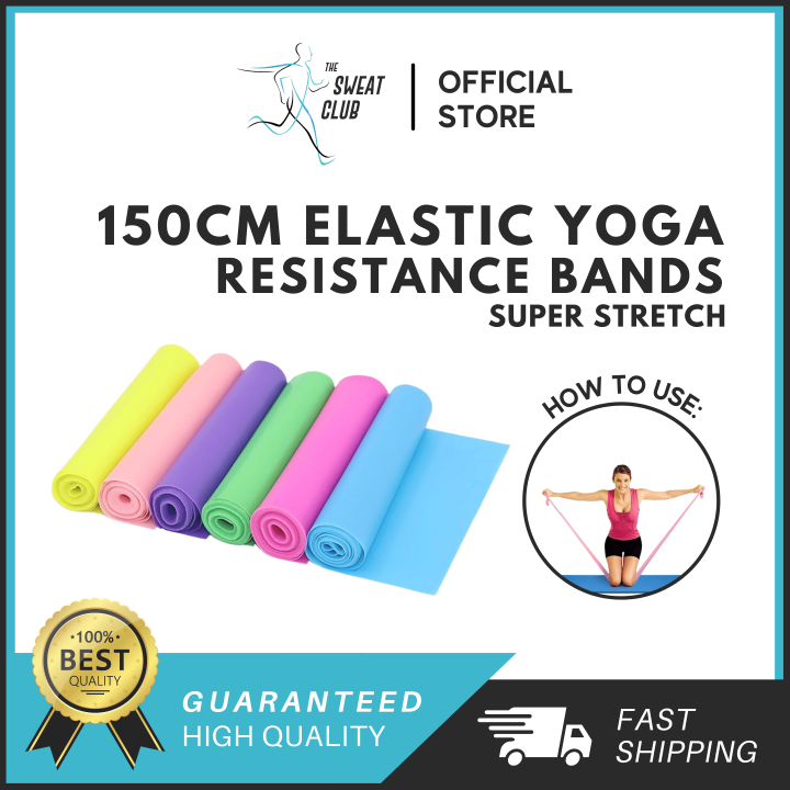 THE SWEAT CLUB 150CM Yoga Elastic Rubber Super Stretch Resistance Bands ...
