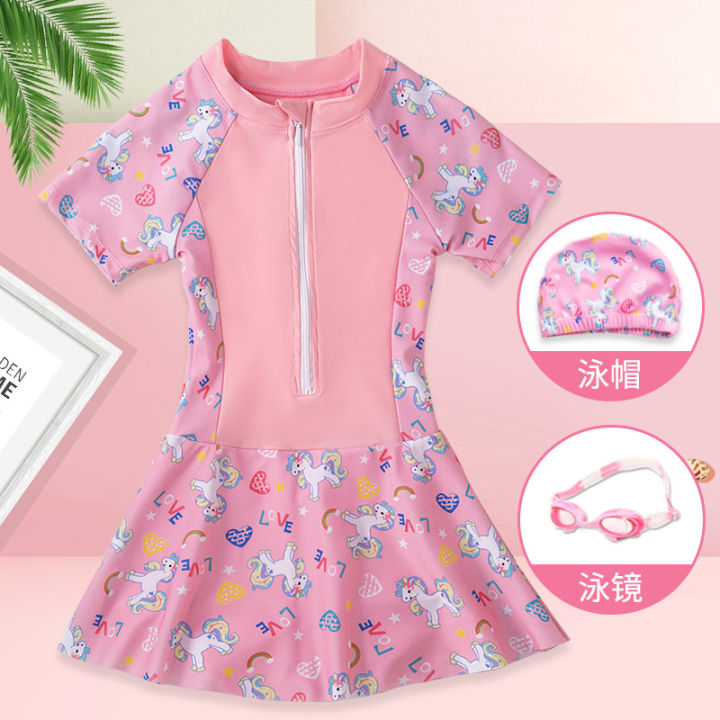 Children's swimsuit girl conjoined princess dress summer swimsuit 2022 ...