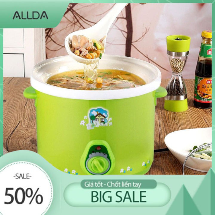 Nồi nấu chậm hầm , nấu cháo,kho cá ,ninh xương chậm màu xanh hàng nội ...