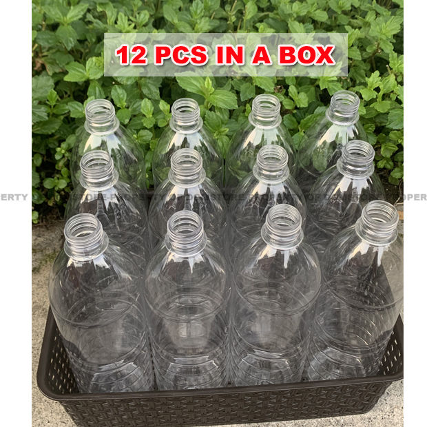 1 LITER PET BOTTLE 12pcs in a box with lids | Lazada PH