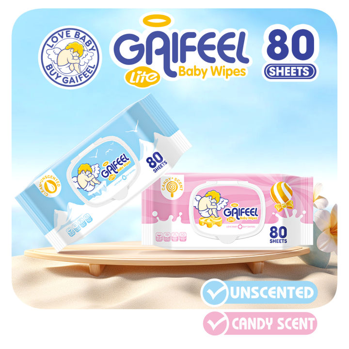 GAIFEEL LITE Baby Wipes Unscented CANDY Scent 80 SHEETS Wet Wipes for ... GAIFEEL LITE Baby Wipes Unscented CANDY Scent 80 SHEETS Wet Wipes for ...