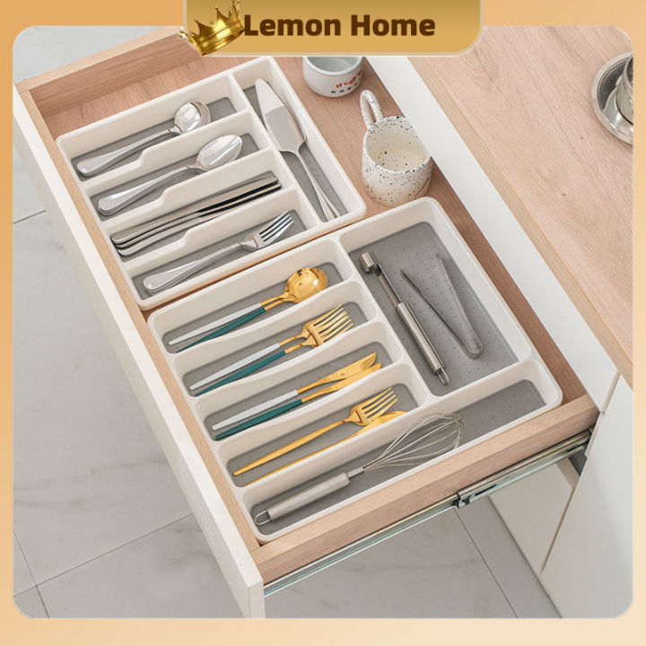 Kitchen Cutlery Spoon Fork Organizer Tray Cabinet Drawer Storage Box ...