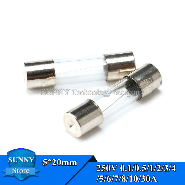 100Pcs Glass fuse 5*20mm 250V 0.1A/0.2A/0.5A/1A/1.5A/2A/3A/4A/5A/6A/7A/8A/10A/12A/15A/20A/30A ...