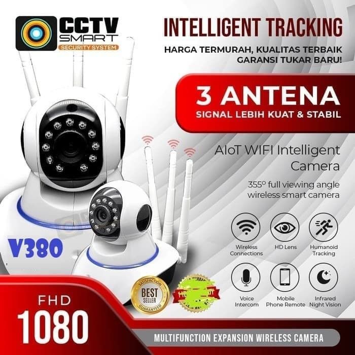 IP Camera CCTV WIRELESS Wifi 3 Antena V380 - Ip Cam v380 - Cctv Wifi - cctv mini sambung ke hp ...