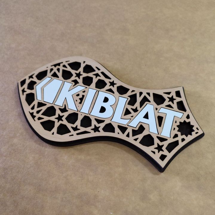 Penunjuk Arah Kiblat Premium / Qiblat Sign / Penanda Kiblat Jenis Kayu ...