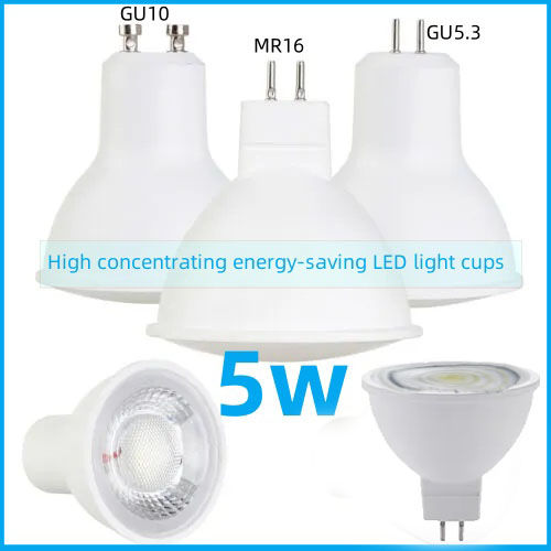 LED Bulb 5W 220V MR16 GU10 GU5.3 Spotlight 38 Degree Lighting White/Warm Spot Light 2835SMD COB ...
