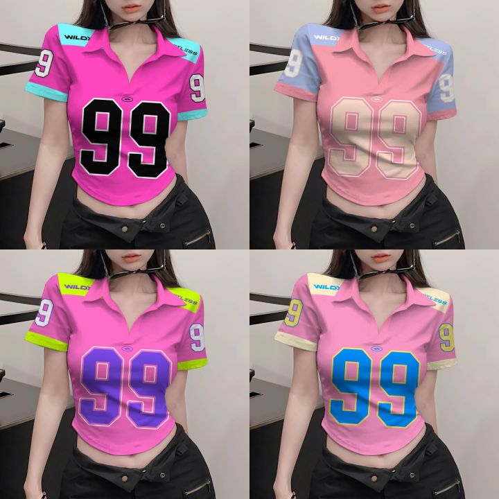 2568 Babytee สไตล์เกาหลี Y2K ผู้หญิง Crop Top เสื้อยืดคอโปโลแขนสั้นฤดูร้อนเสื้อโปโลสั้นเสื้อยืด ...